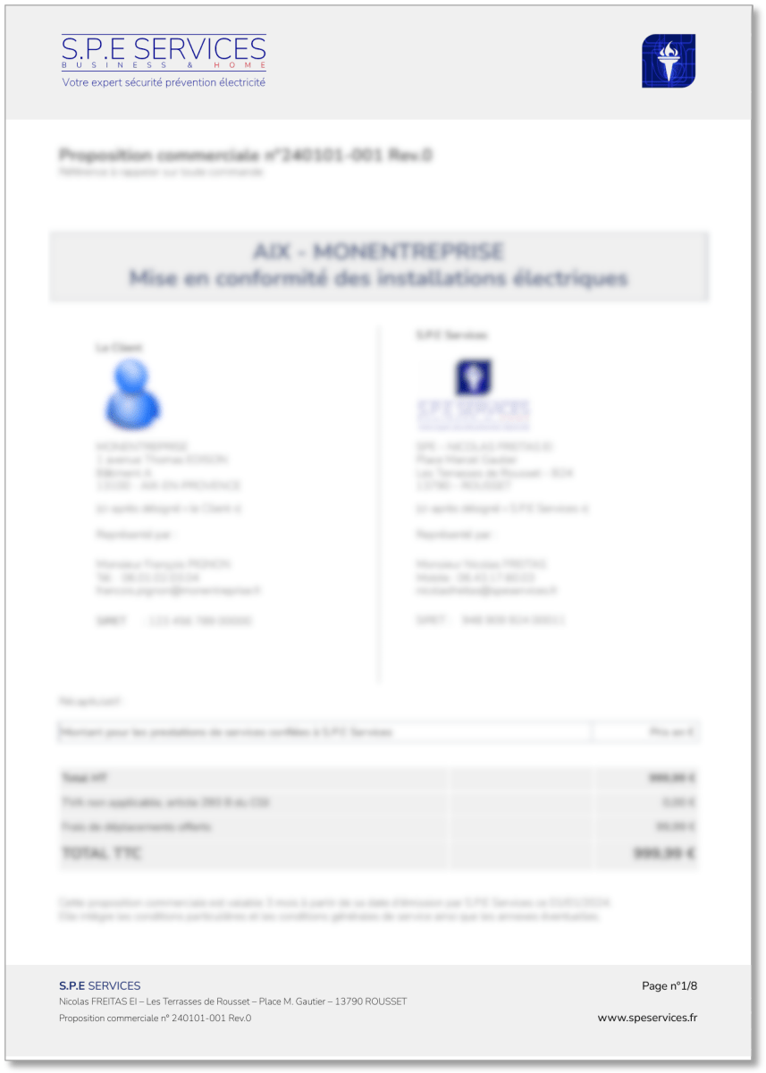 La proposition commerciale – SPE Services